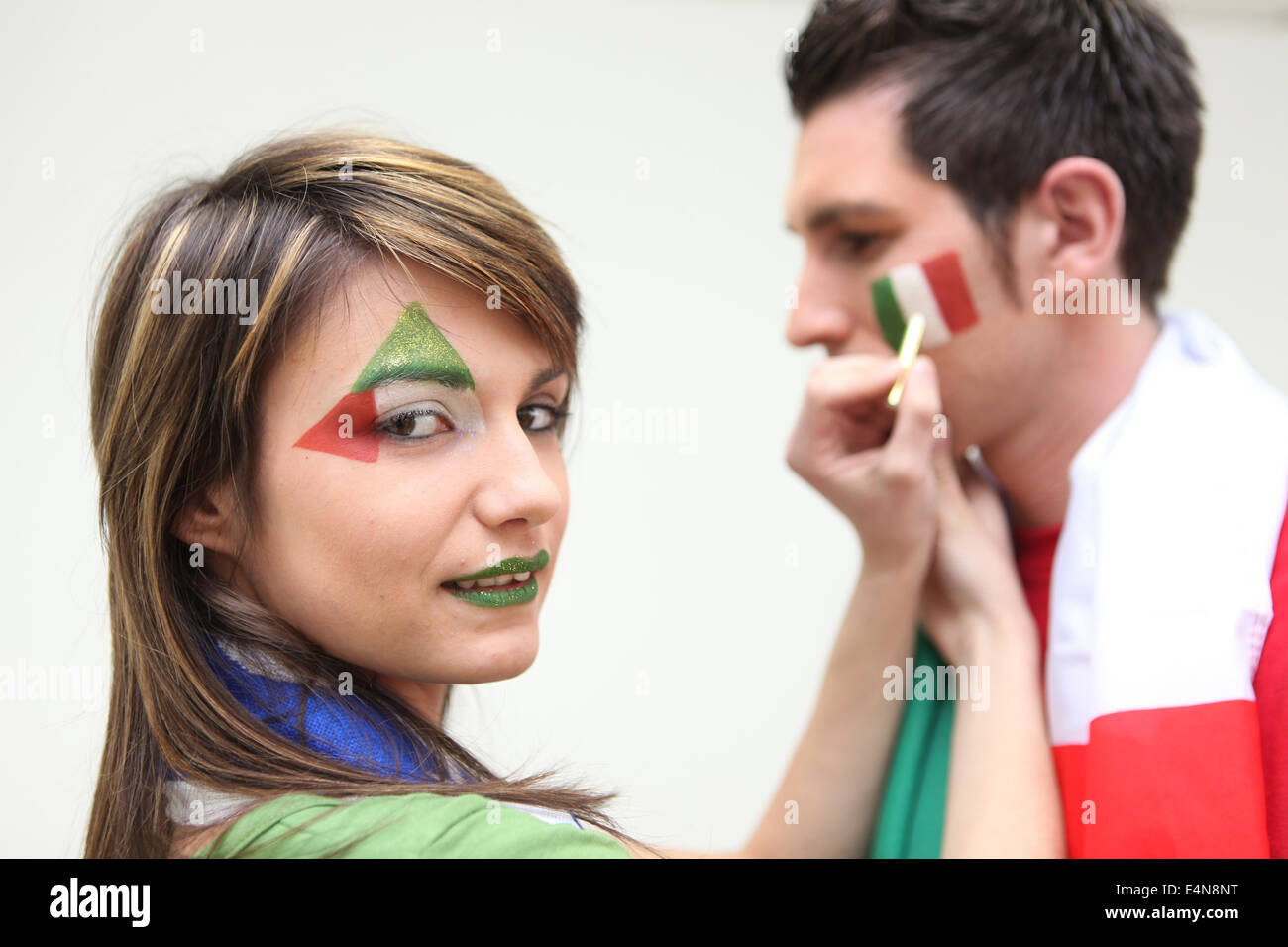 Sport football fans face paint hi-res stock photography and images - Alamy