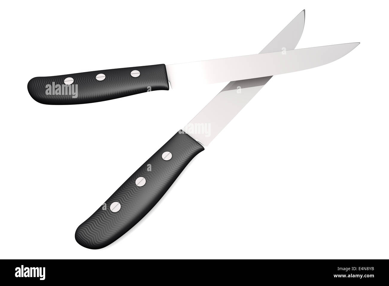 Two knifes on a gray background Stock Photo - Alamy
