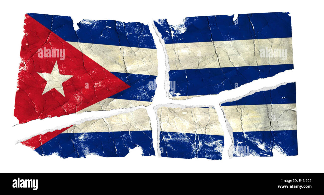 Vintage broken flag cuba retro hi-res stock photography and images - Alamy