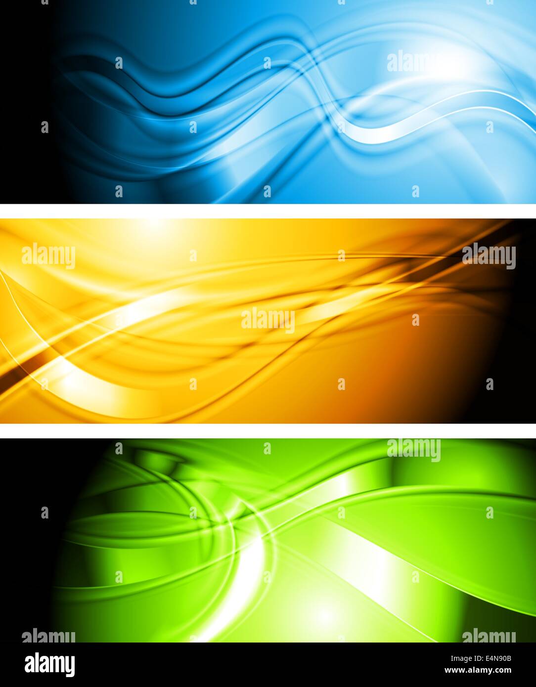 Bright colorful banners with waves Stock Photo - Alamy