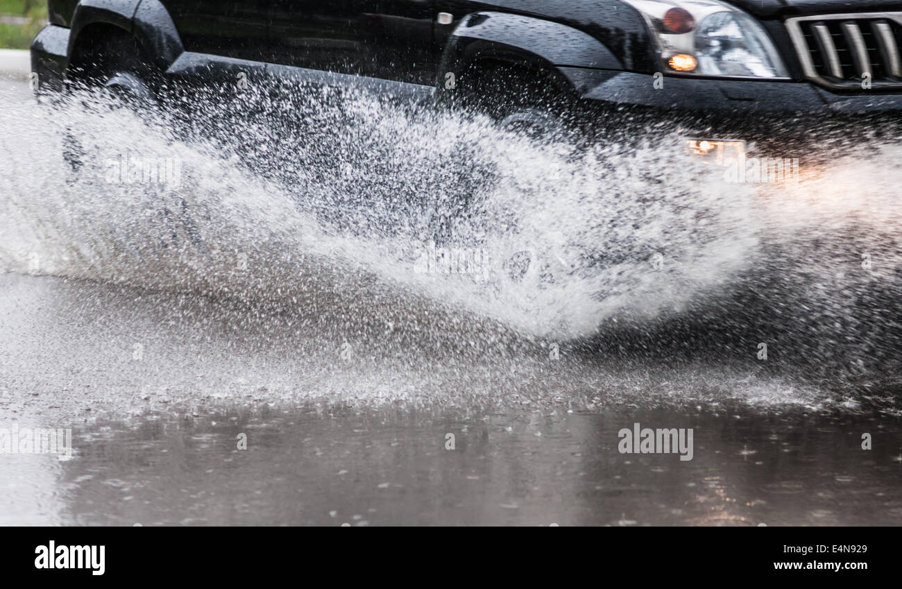 spray from the car Stock Photo - Alamy