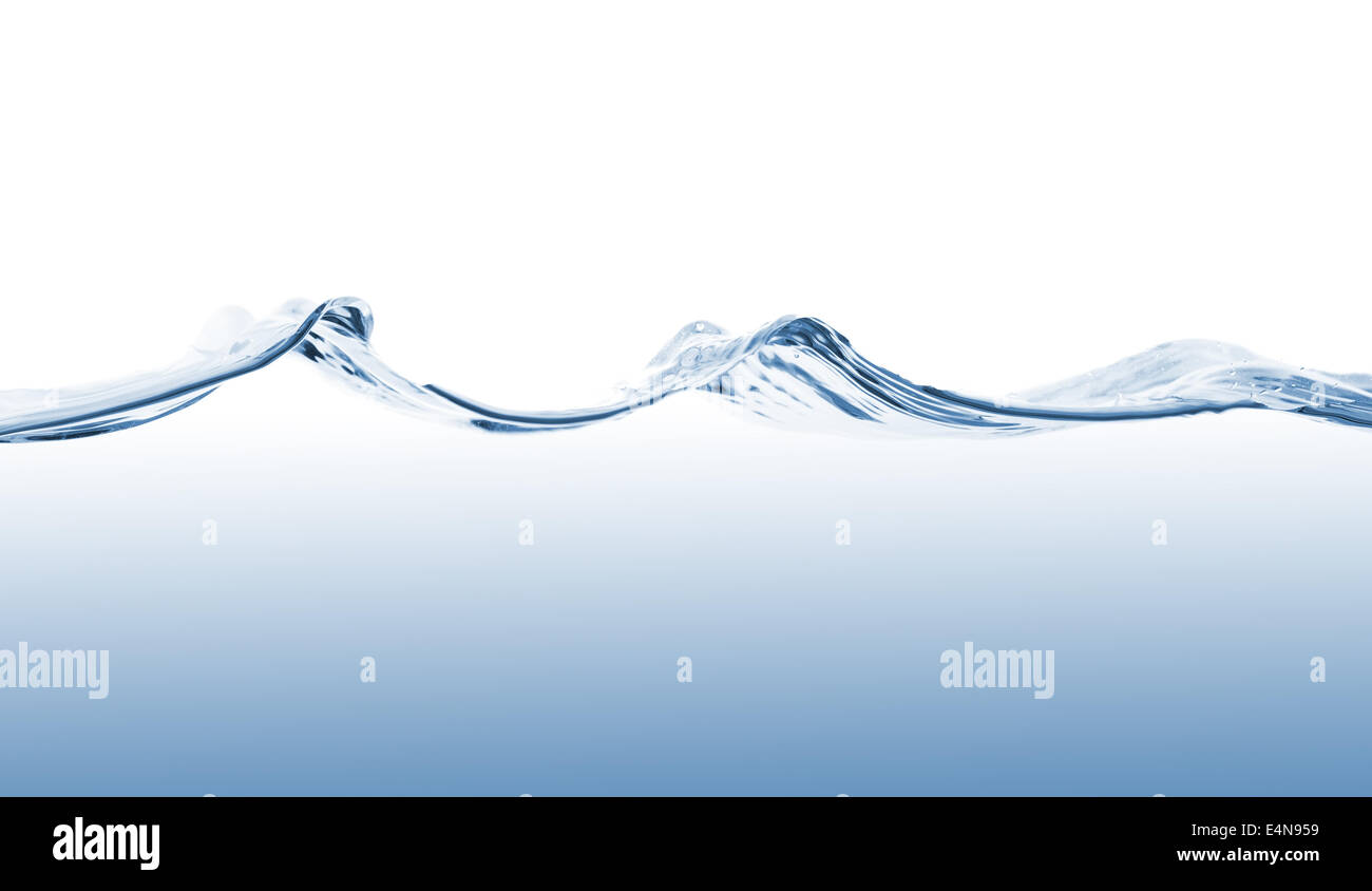 Waves of blue water on white background Stock Photo - Alamy