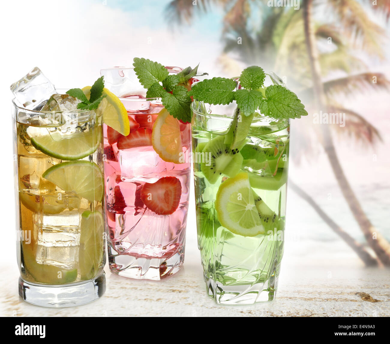 Cocktails With Fruits Stock Photo - Alamy