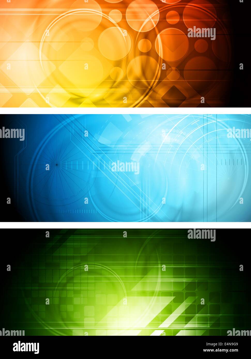 Set of abstract technology banners Stock Photo - Alamy