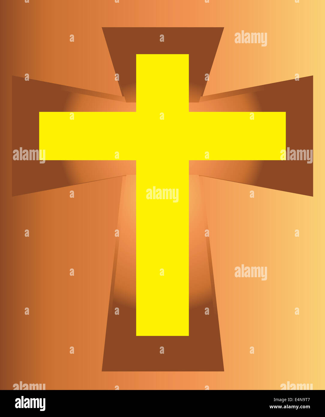 The Vector of Yellow Jesus Cross on Cross Stock Photo - Alamy