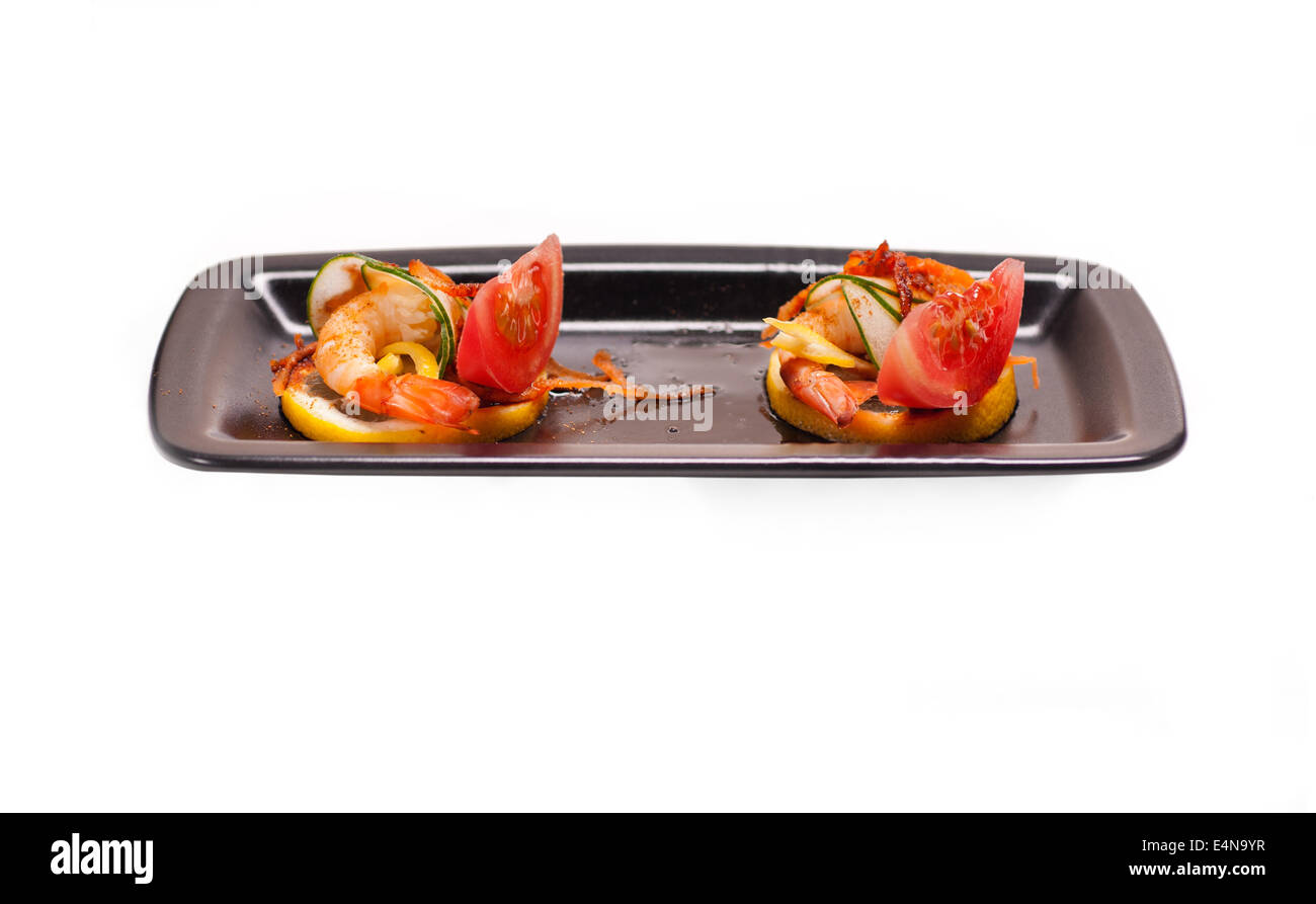 colorful prawn shrimps appetizer snack Stock Photo - Alamy