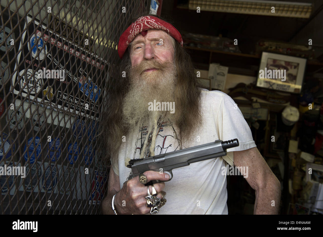 July 3, 2014 - Kennesaw - Dent Myers, gun rights supporter and owner of ...