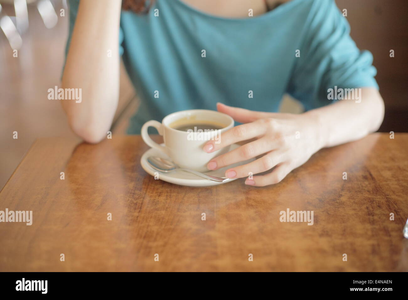 hands with a cup of coffee Stock Photo - Alamy