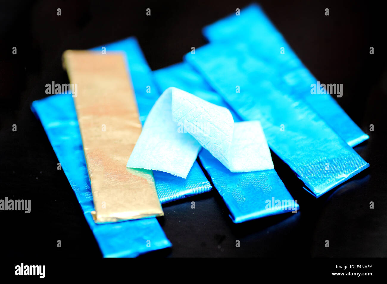 chewing gum and the wrapping foil Stock Photo - Alamy