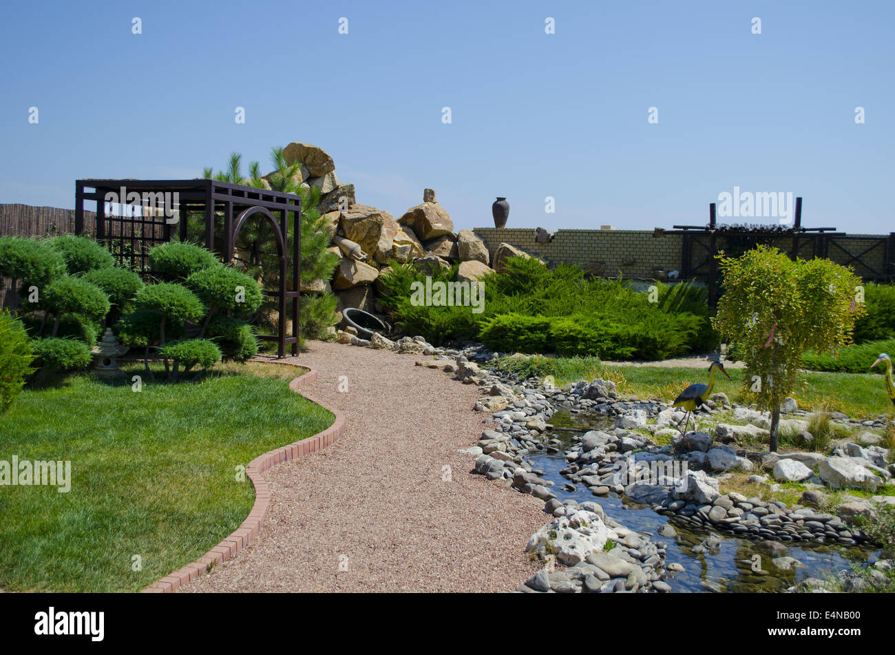 Peaceful park in summer Stock Photo - Alamy