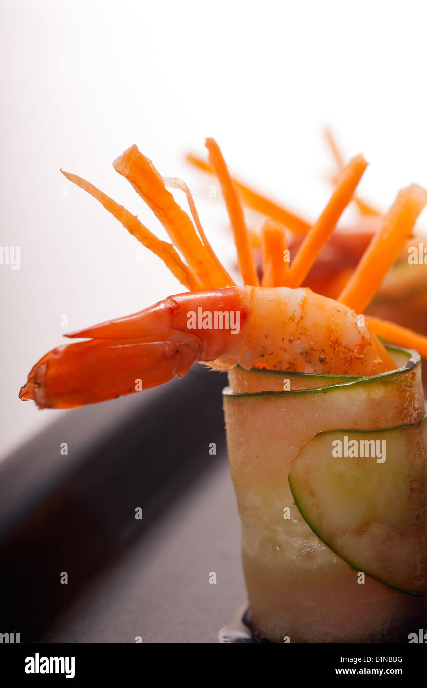 colorful prawn shrimps appetizer snack Stock Photo - Alamy