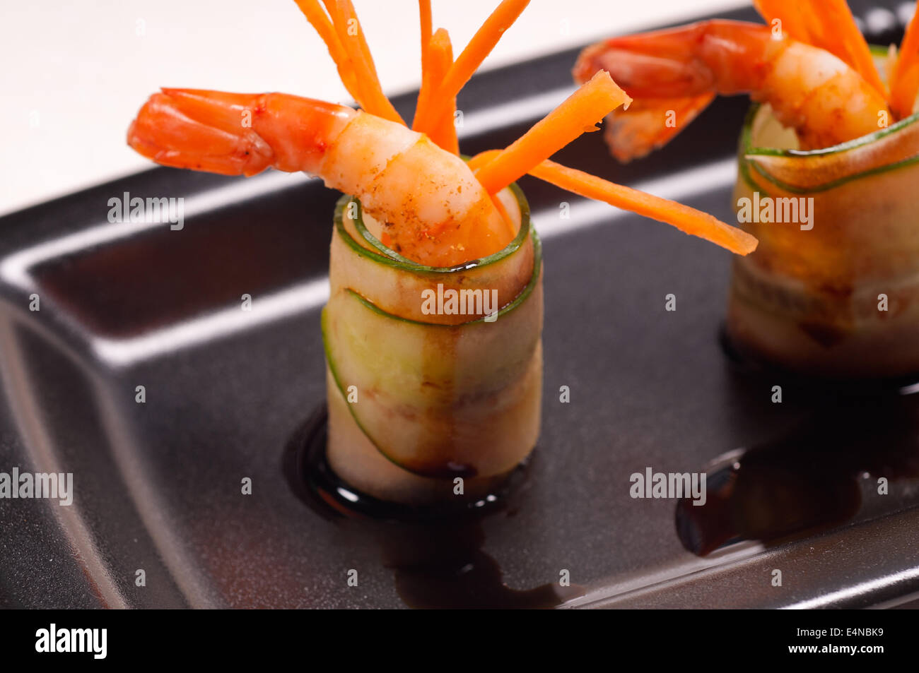 colorful prawn shrimps appetizer snack Stock Photo - Alamy