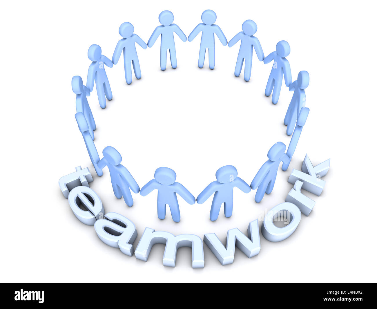 Teamwork. A group of icon people standing in a circle Stock Photo - Alamy