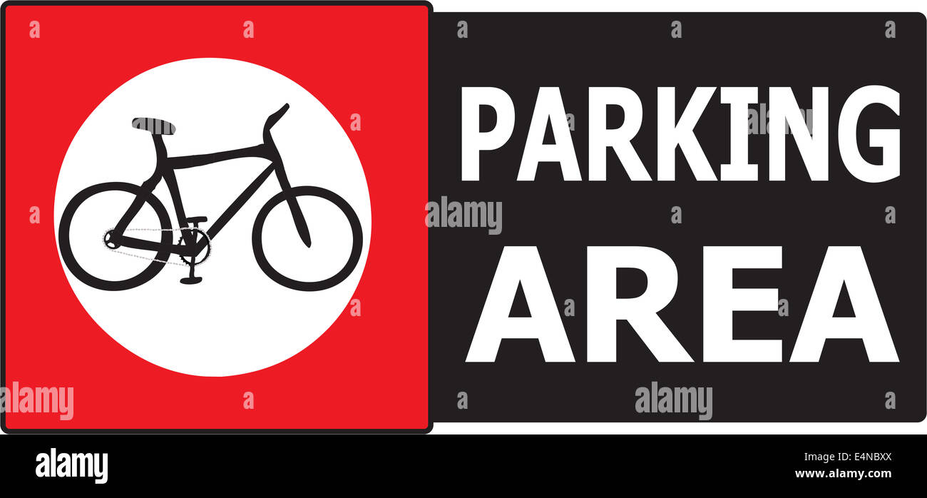 Vector of sign show that it allow only bicycle can park in this area ...