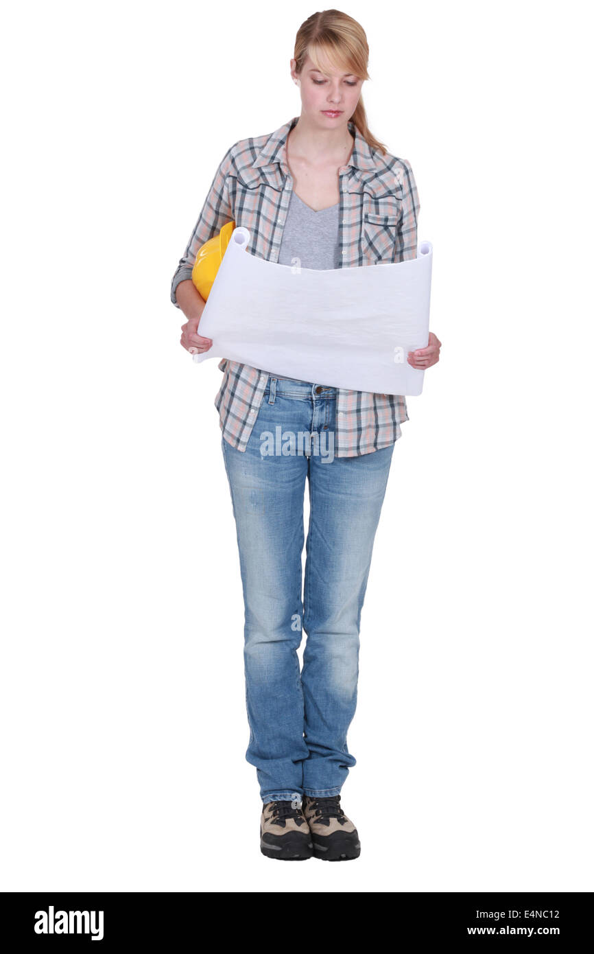 Woman reading a scroll Cut Out Stock Images & Pictures - Alamy