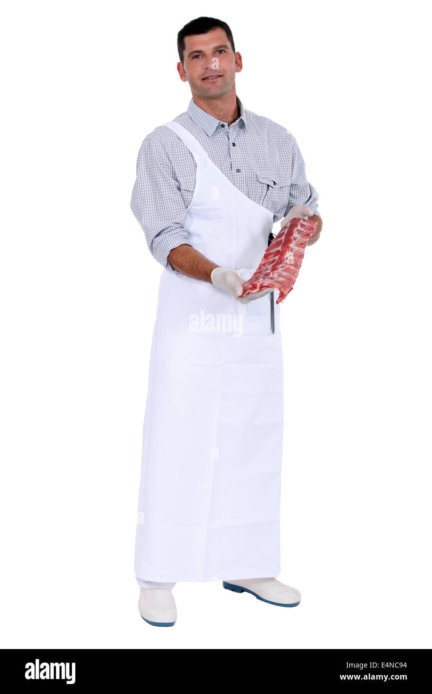 Hand meat butcher Cut Out Stock Images & Pictures - Alamy