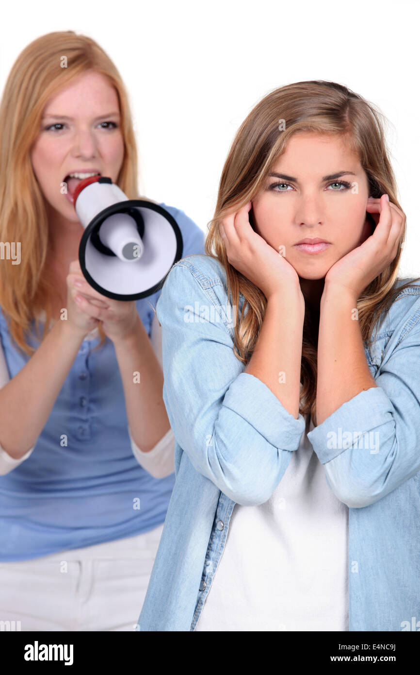 Girl screaming in Speaker Stock Photo - Alamy