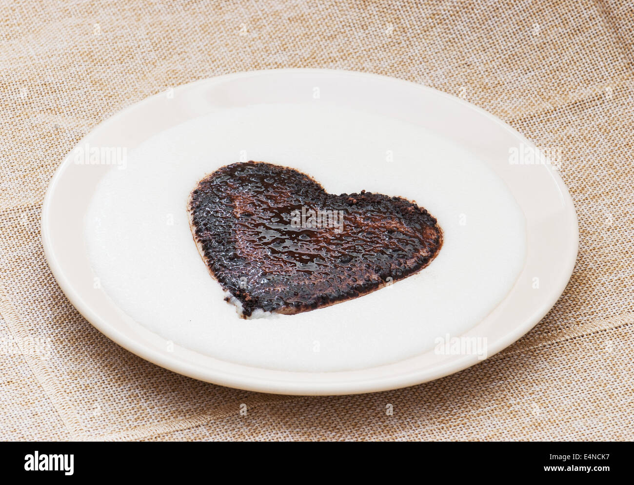 Lovely cocoa heart in the semolina pudding Stock Photo - Alamy