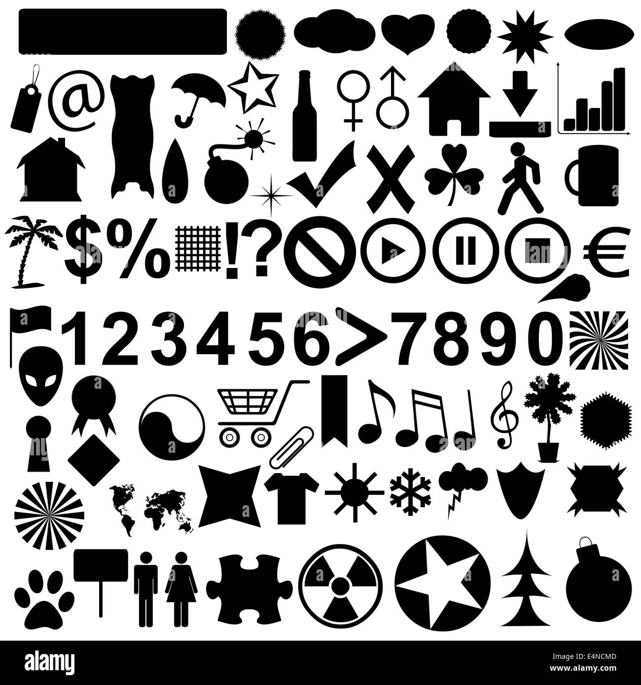 Flag icons set Black and White Stock Photos & Images - Alamy