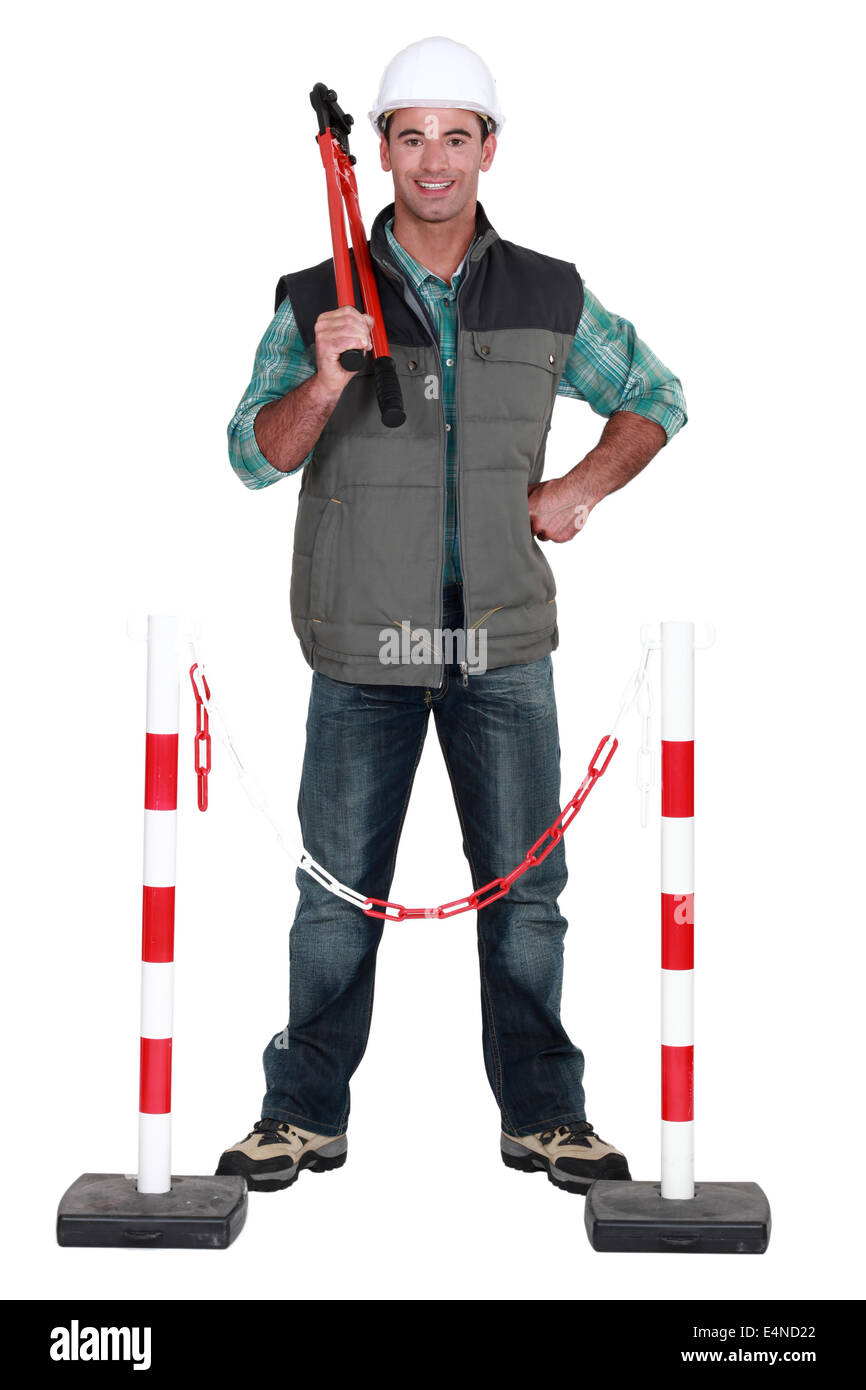 Man in red vest Cut Out Stock Images & Pictures - Alamy