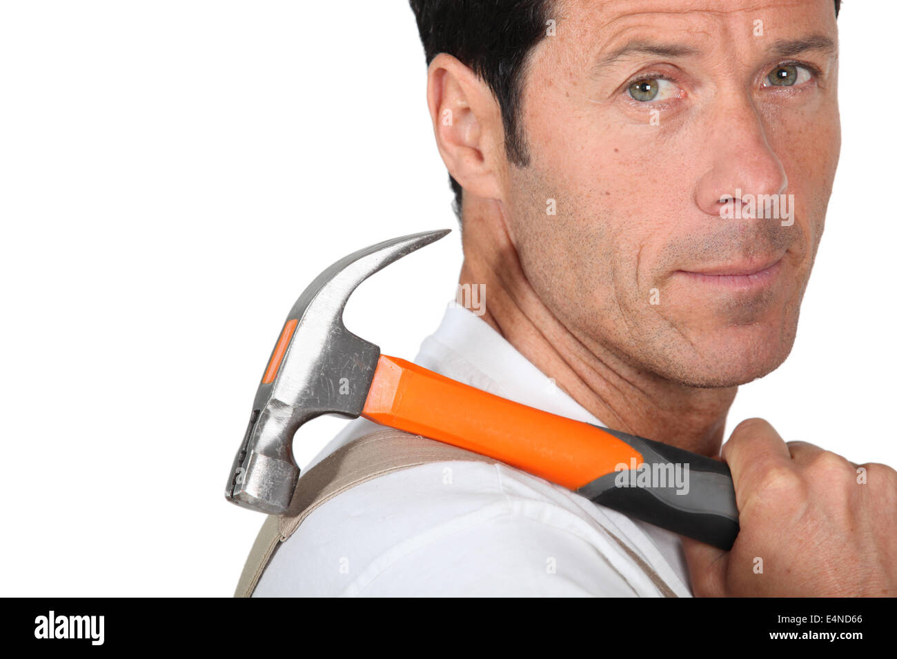 Closeup of man with hammer Stock Photo - Alamy