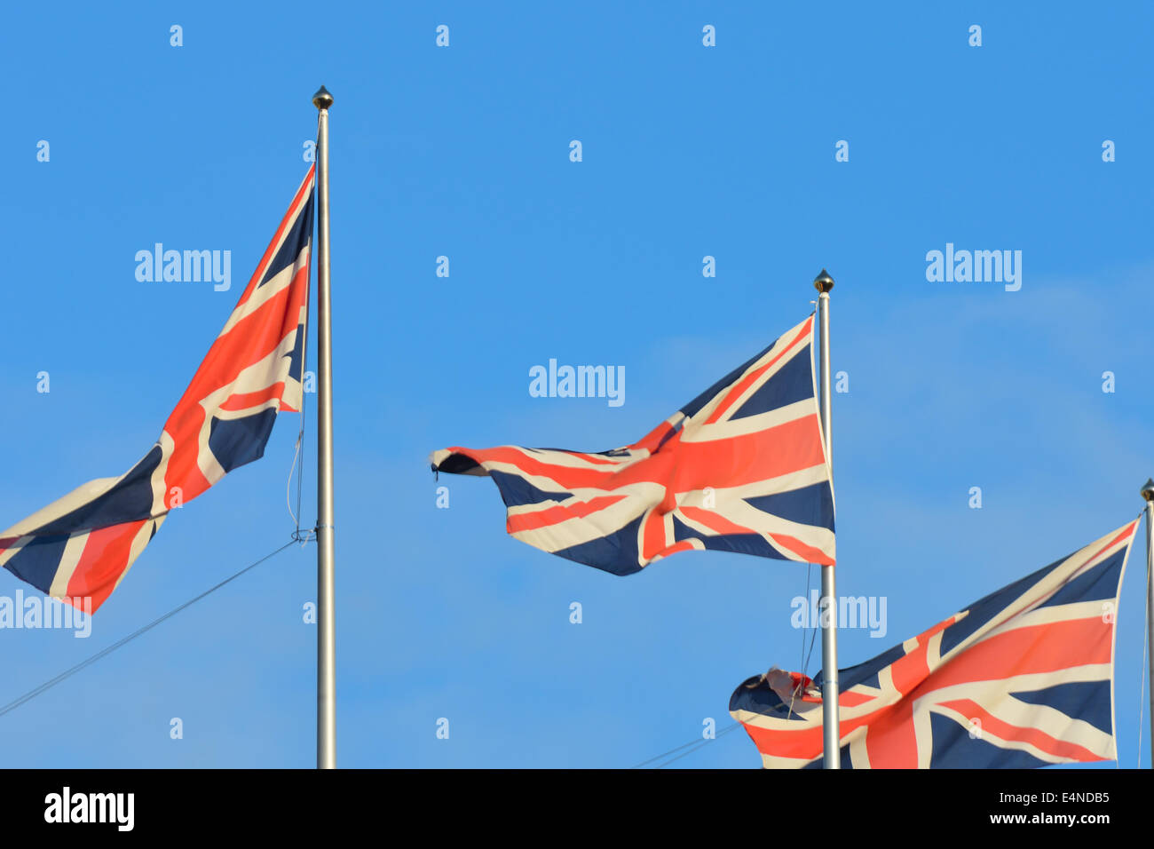 three union flags flying Stock Photo - Alamy