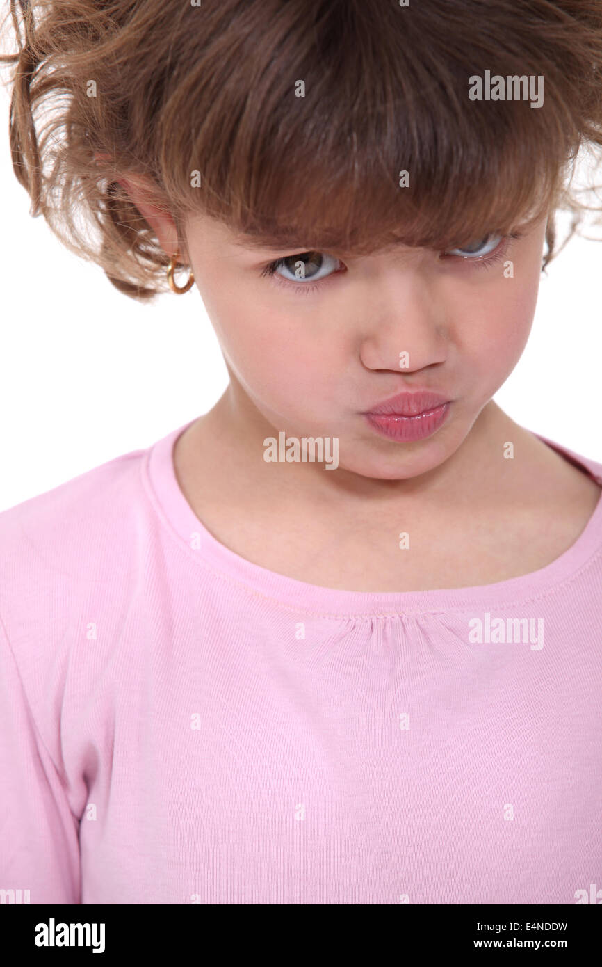 Grumpy little girl Stock Photo - Alamy