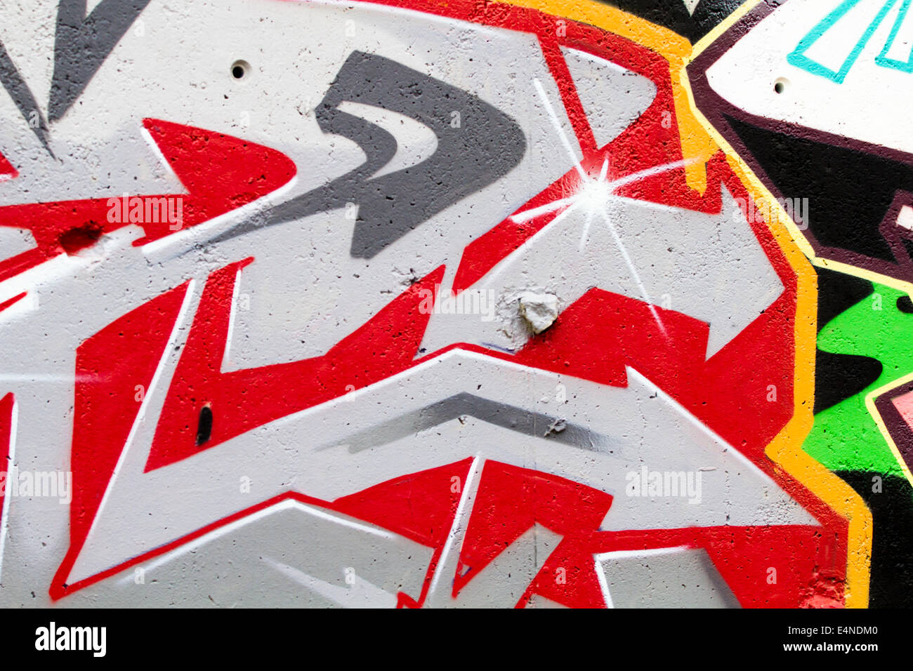 Colorful segment of a graffiti in Spain Stock Photo - Alamy