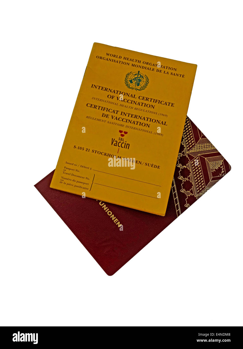 International Vaccination Card and national Swedish passport Stock ...