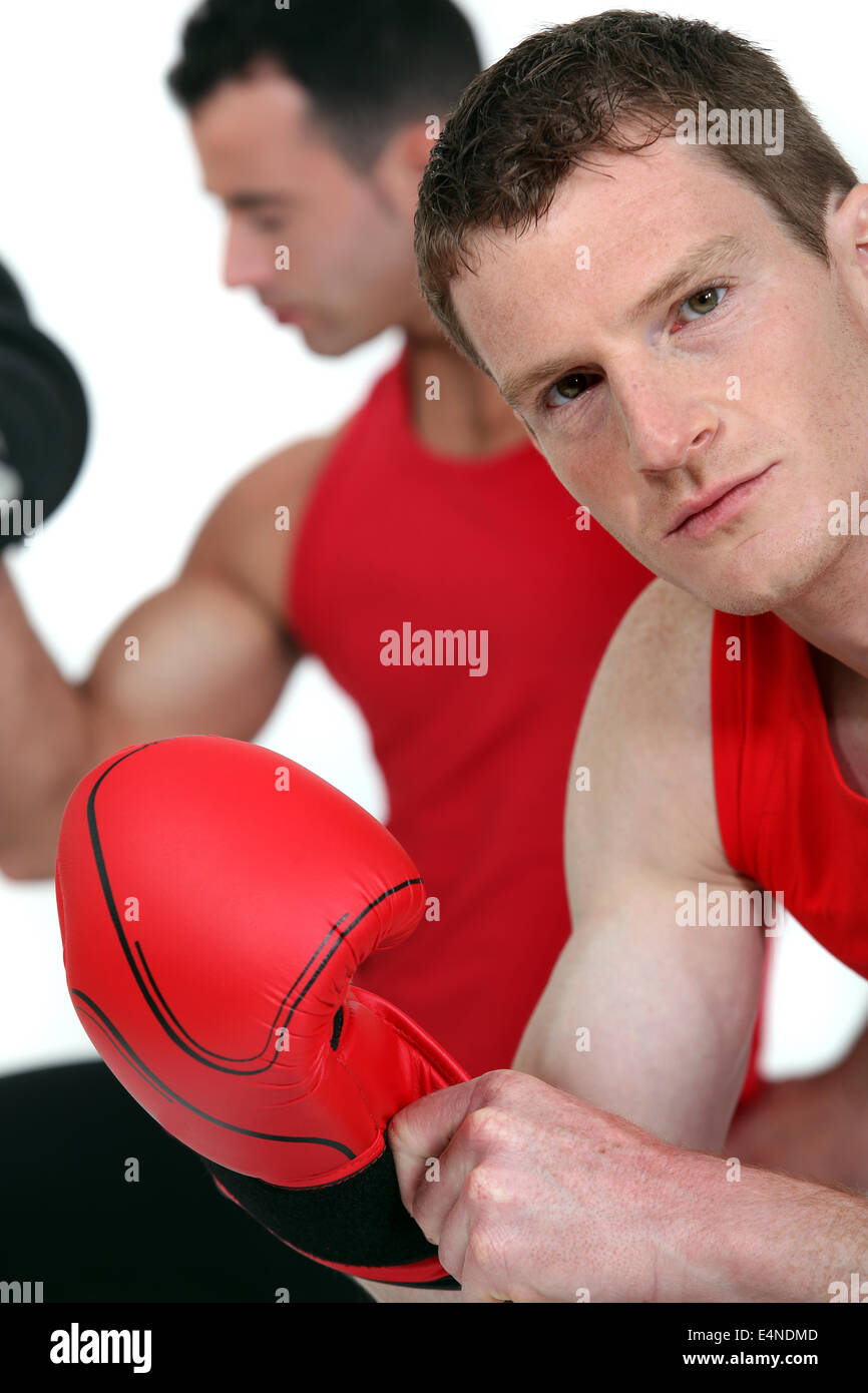 Boxing and weightlifting Stock Photo - Alamy