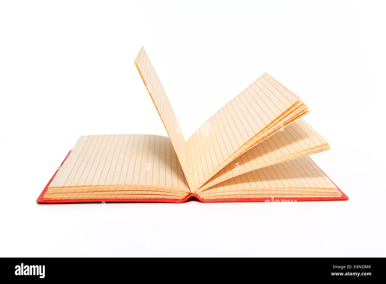 red note pad on white background Stock Photo - Alamy