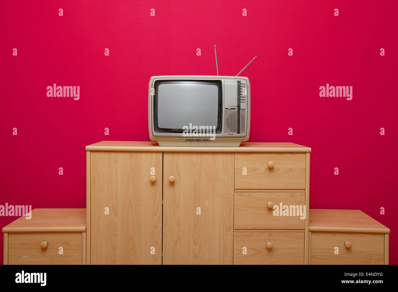 Vintage Red Television Tv Set High Resolution Stock Photography and ...