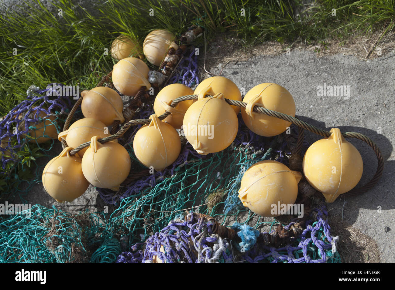 Empty fishing net, Lofoten islands, Norway Stock Photo - Alamy