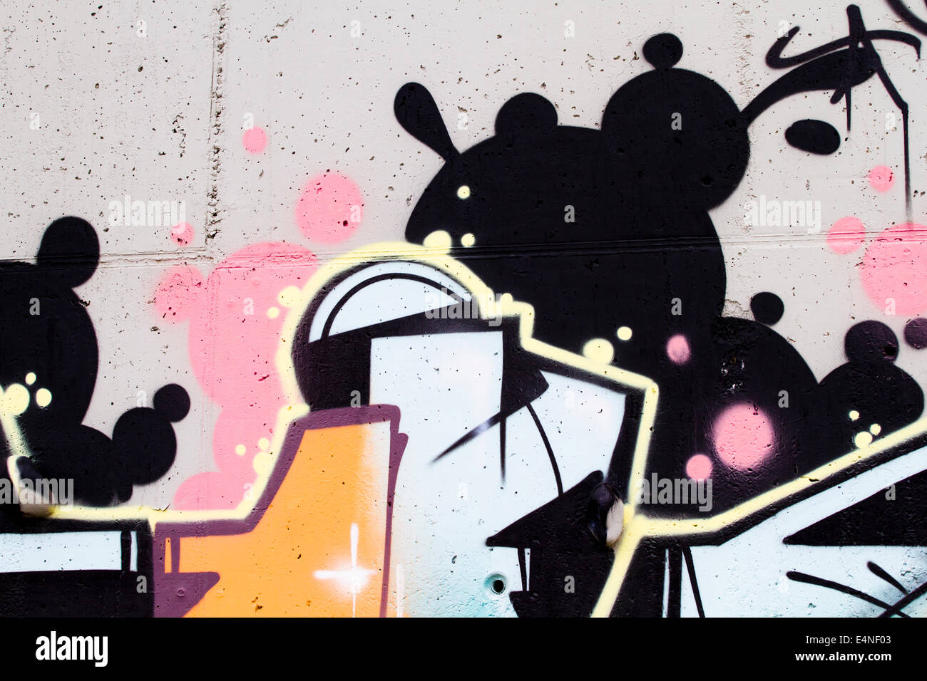 Colorful segment of a graffiti in Spain Stock Photo - Alamy