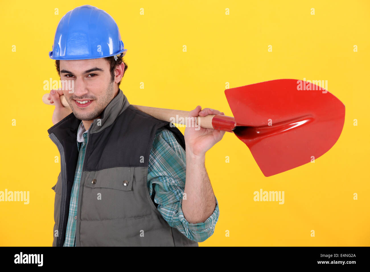 Construction worker holding shovel hi-res stock photography and images ...