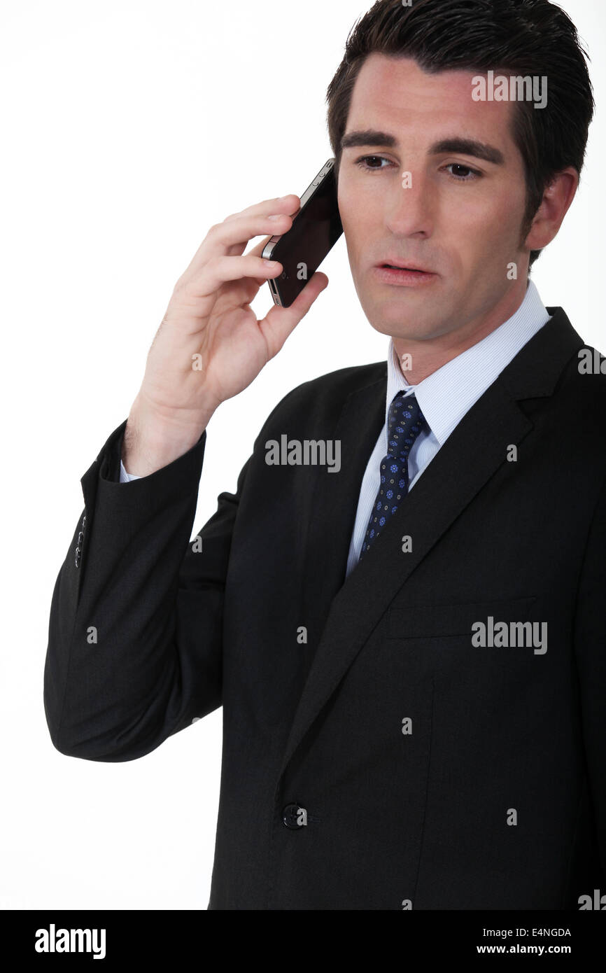 A businessman over the phone Stock Photo - Alamy