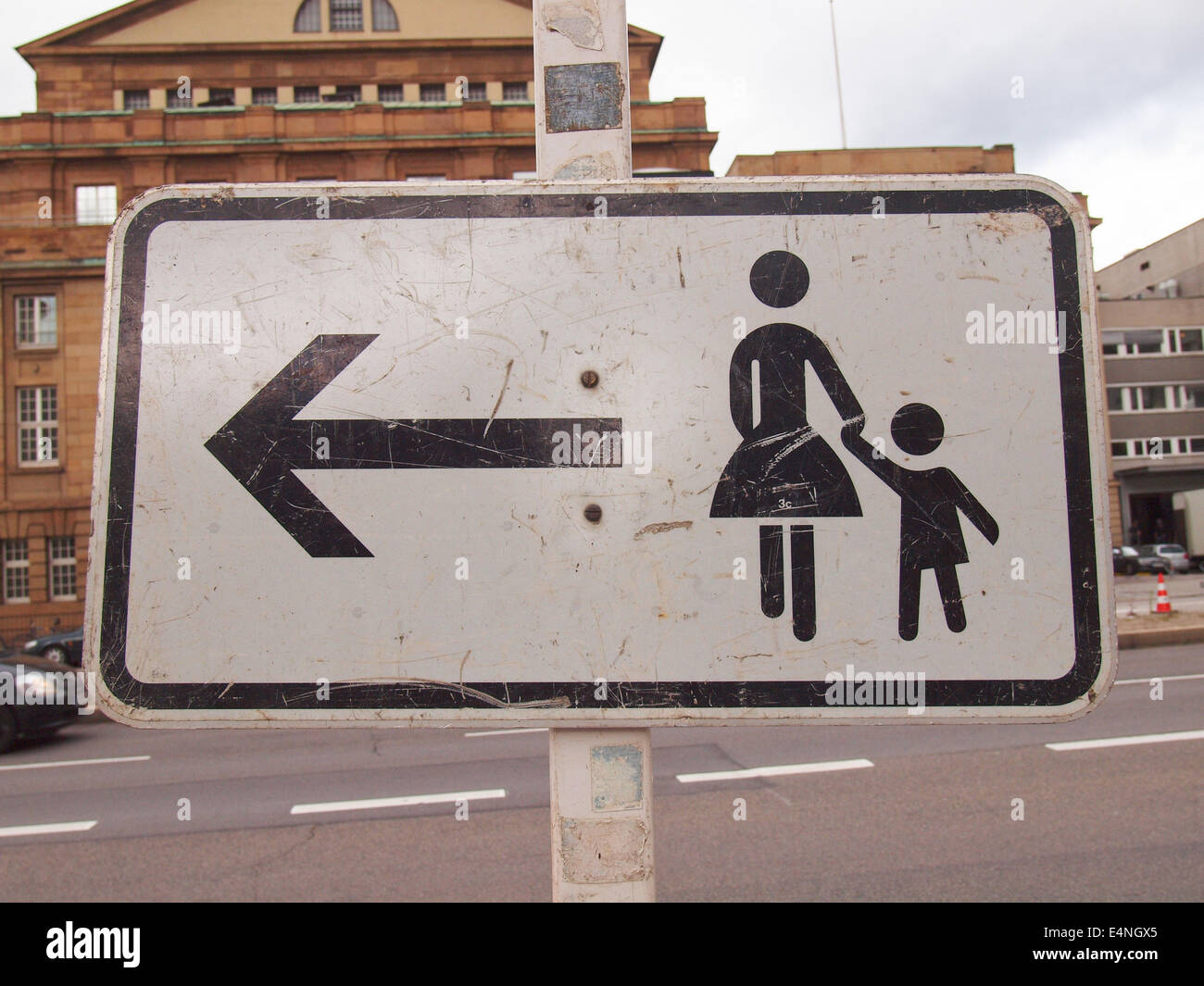 Pedestrian area sign Stock Photo - Alamy