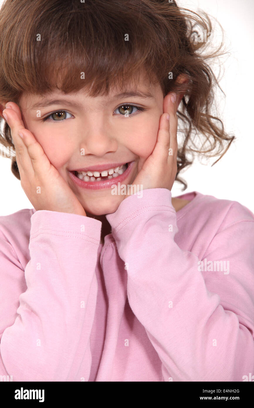 Shy little girl Stock Photo - Alamy