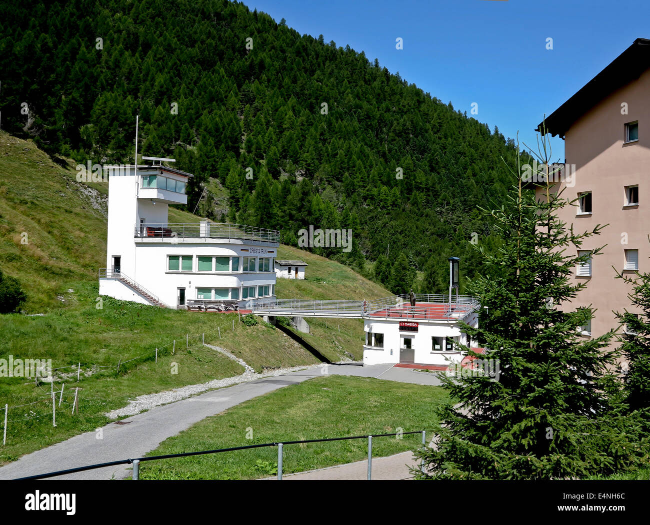 The start house for the iconic CRESTA RUN in St. Moritz, Switzerland ...