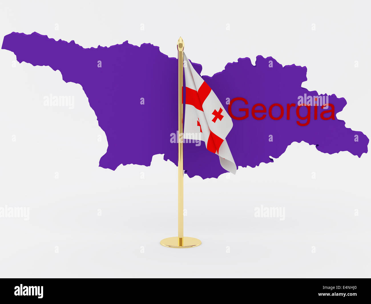 Georgia flags and map Stock Photo - Alamy
