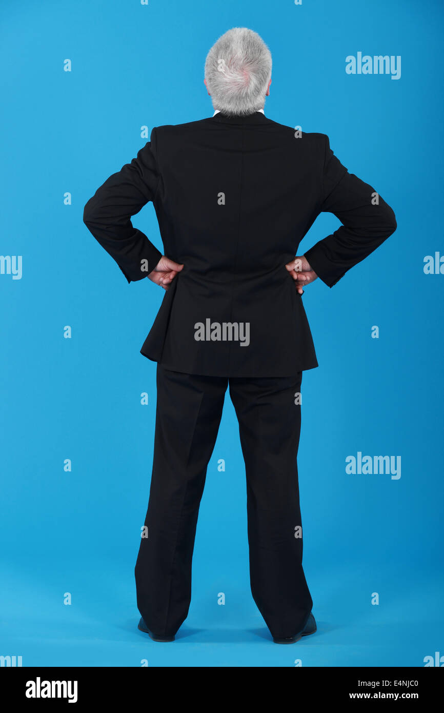 back view of senior man in a suit Stock Photo - Alamy