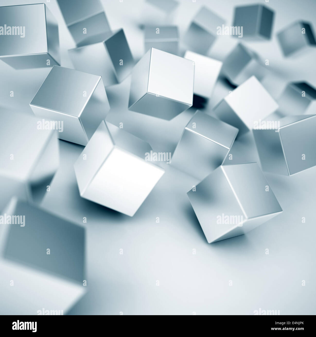 moving down and colliding metallic cubes Stock Photo - Alamy
