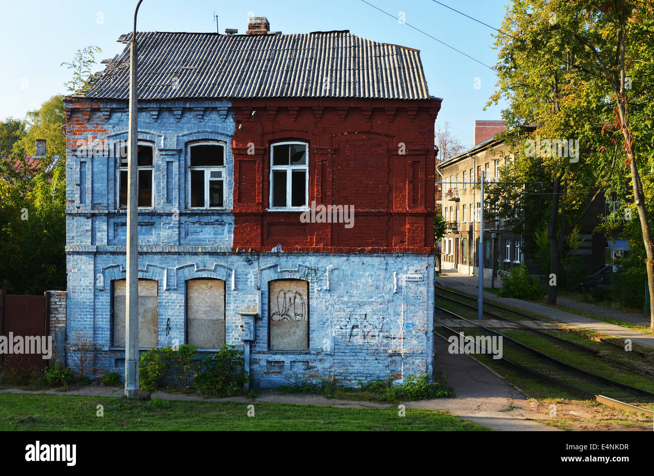 abonded colourful house Stock Photo - Alamy