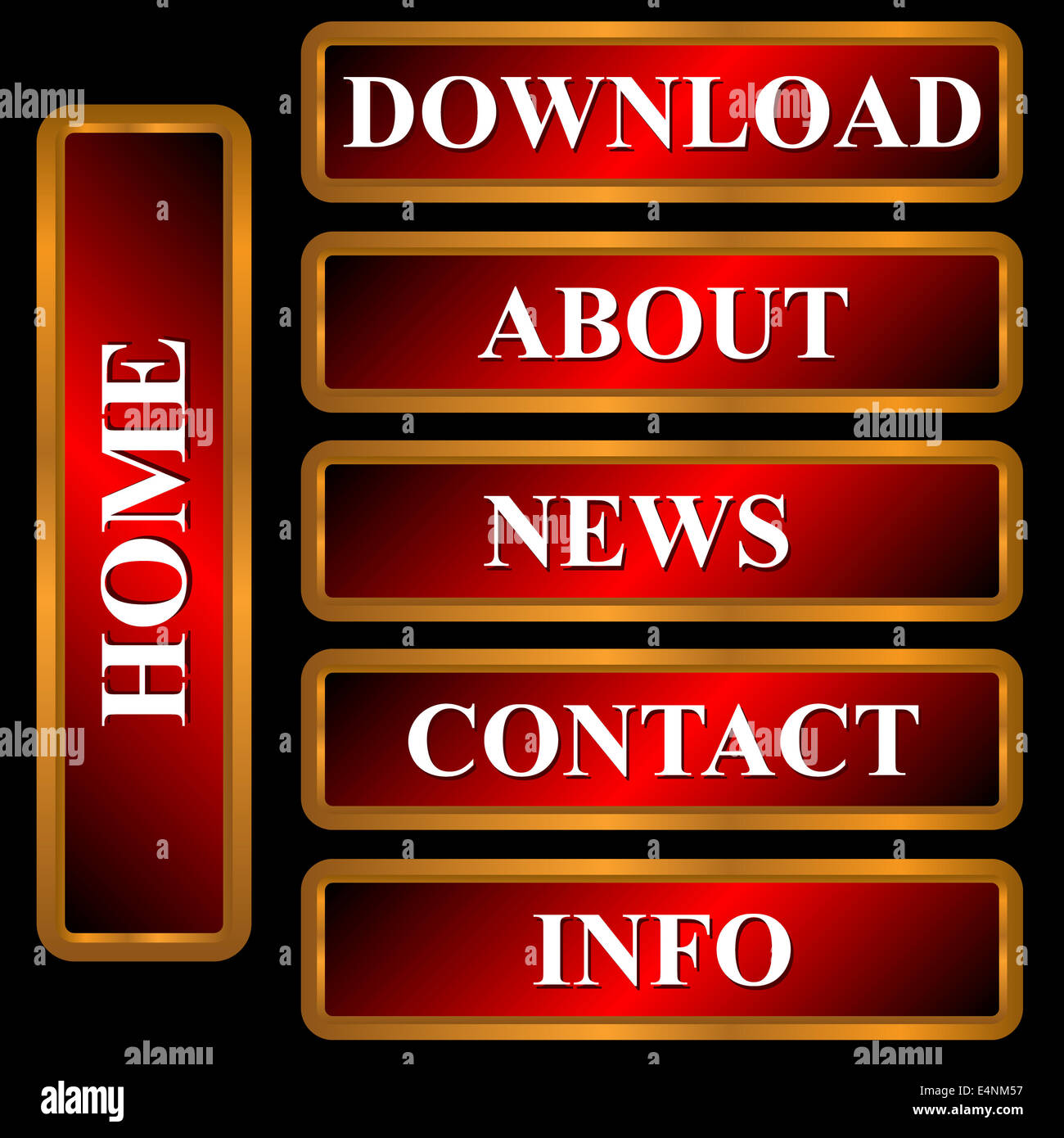 Menu web set Stock Photo - Alamy