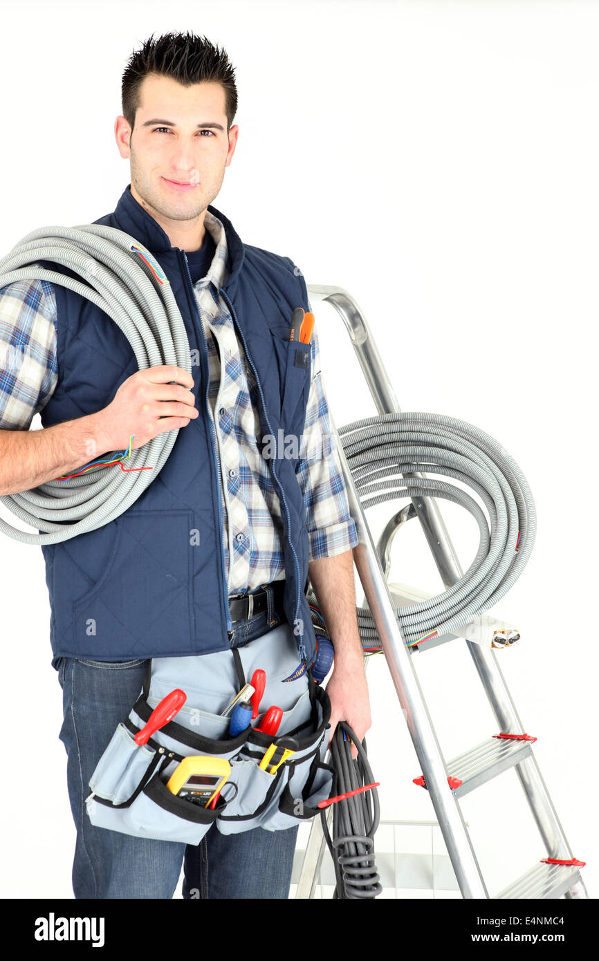 Portrait of an electrician Stock Photo - Alamy