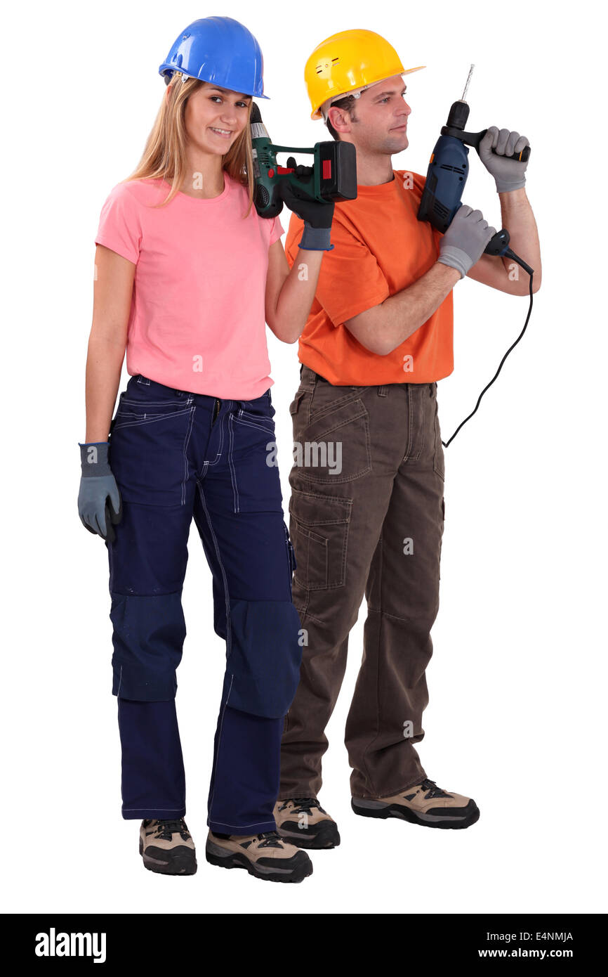 Woman handyman man Cut Out Stock Images & Pictures - Alamy