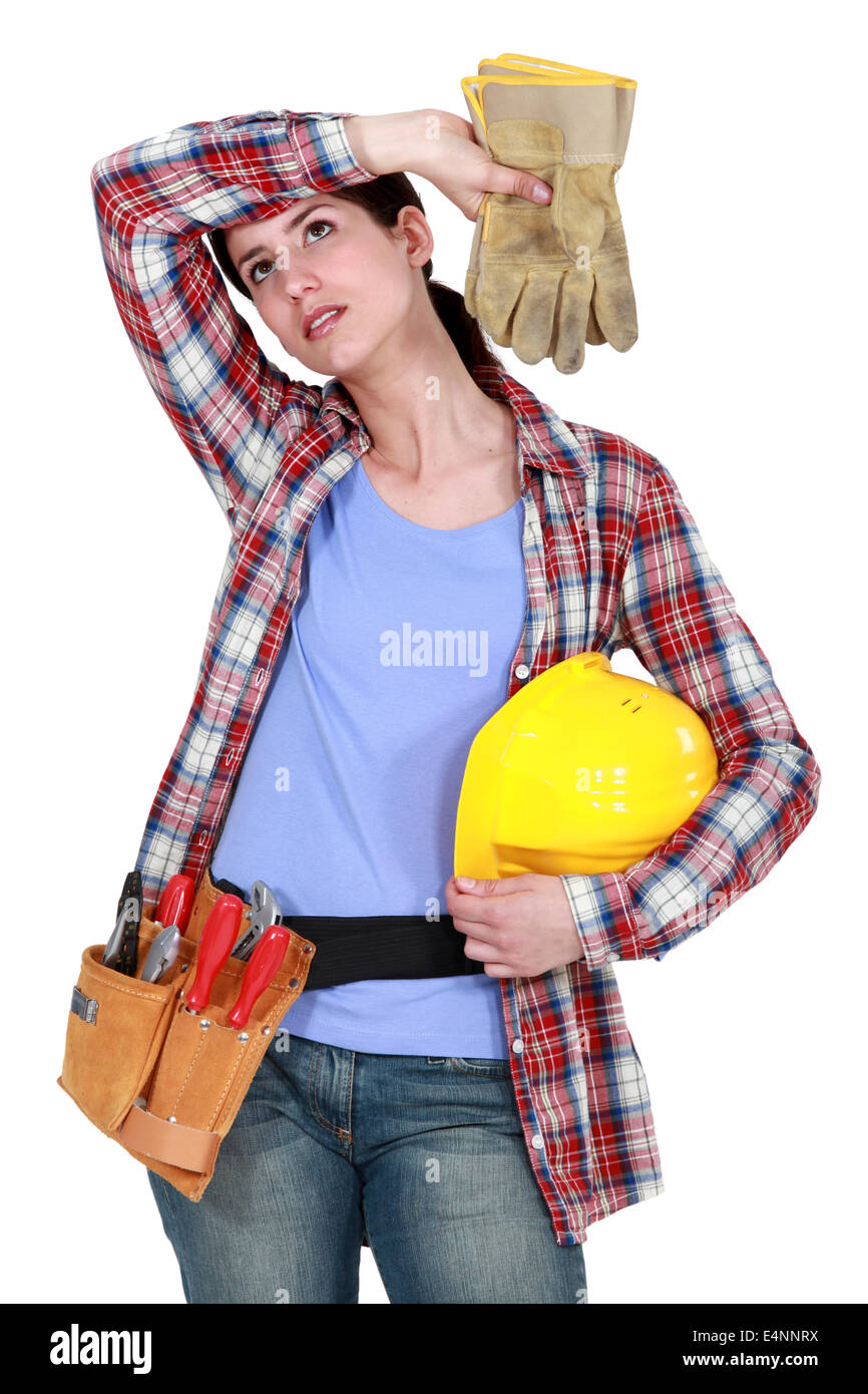 Tired woman laborer Stock Photo - Alamy