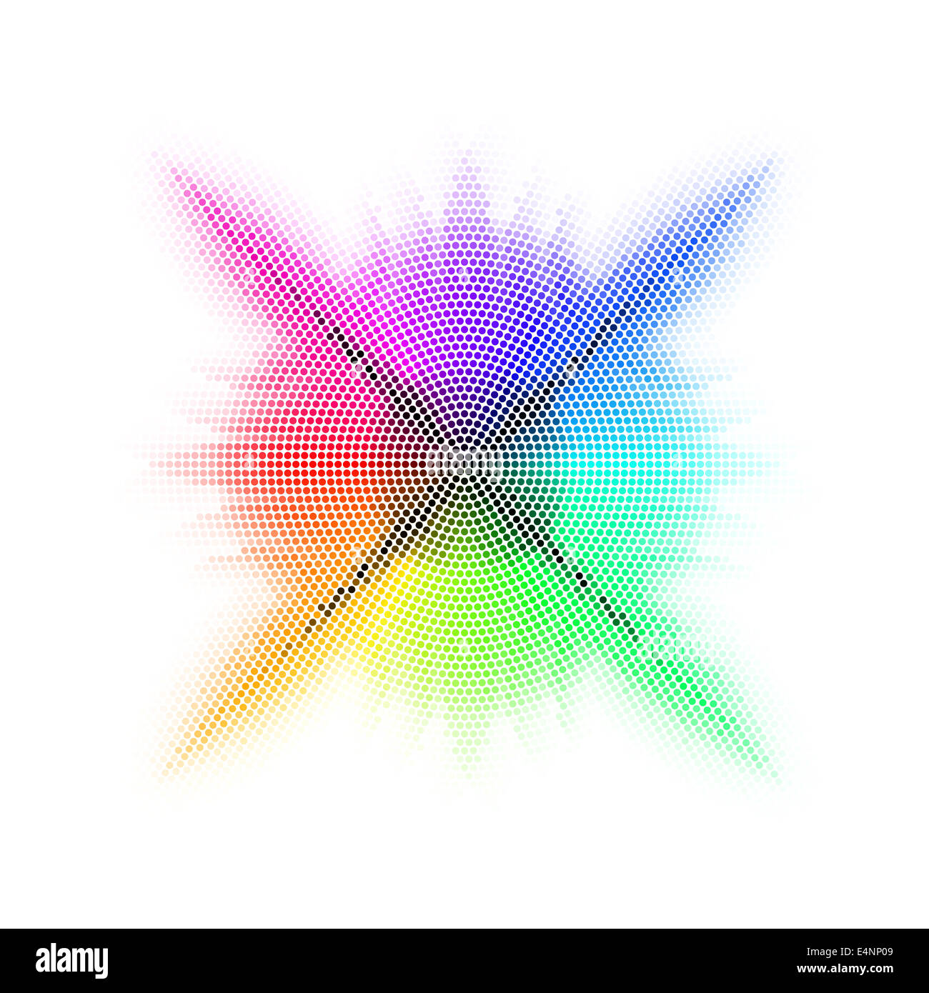 Different colored mosaic with four rays. Rainbow Stock Photo - Alamy