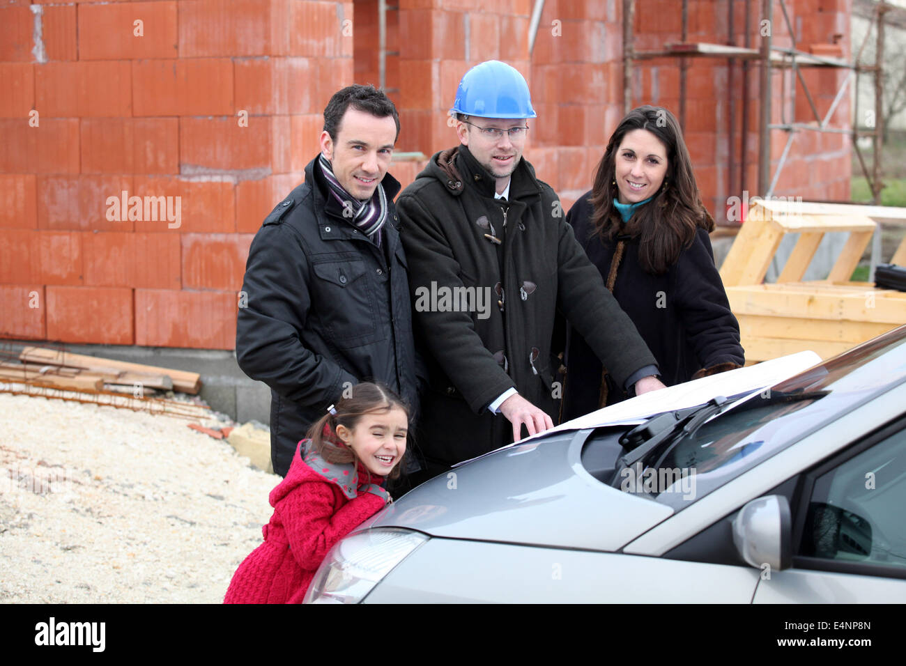 Family visiting construction site Stock Photo - Alamy