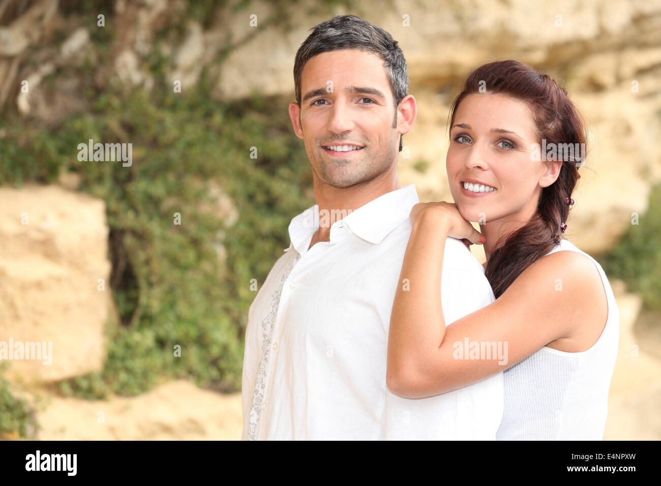 A nice couple in a park Stock Photo - Alamy
